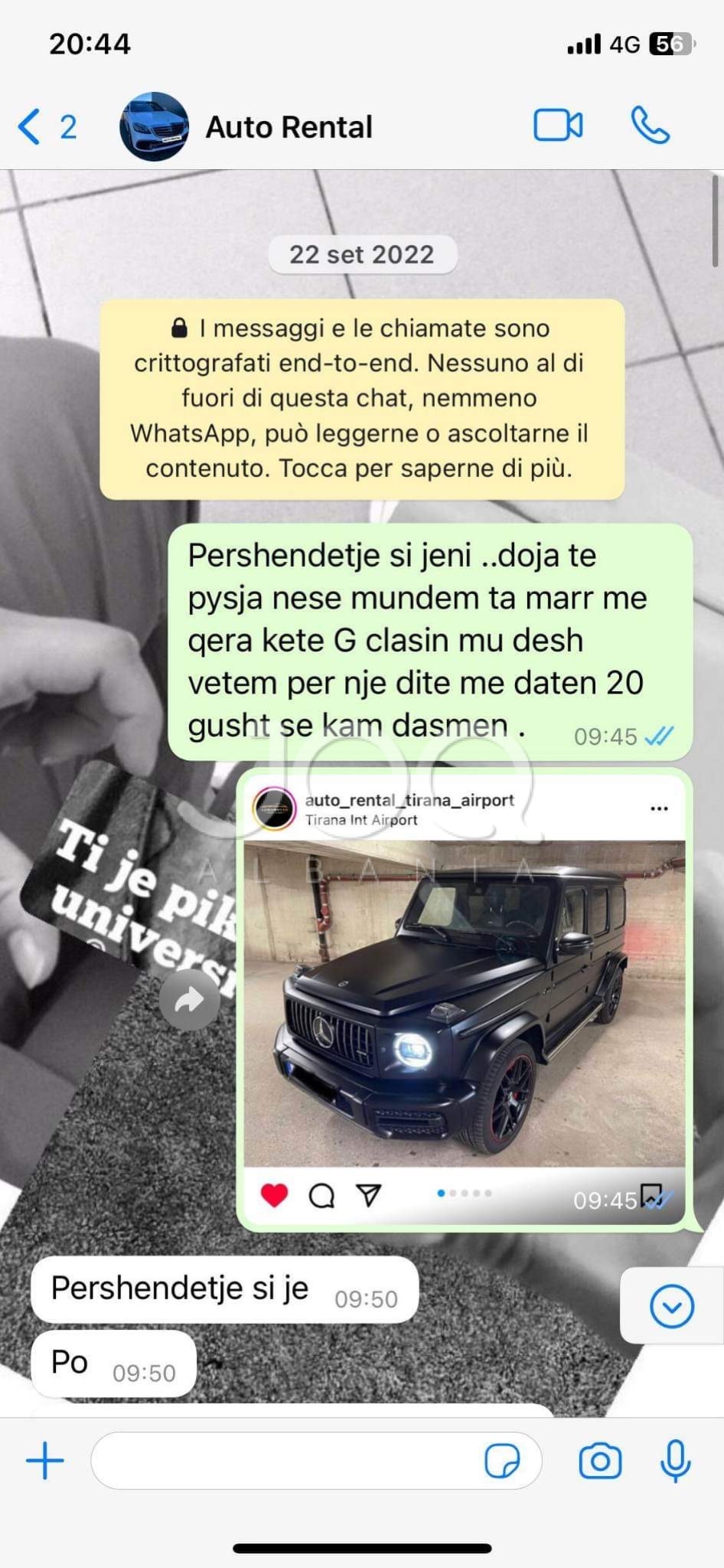 Tjetër denoncim: Kërkova G-Class për dasmë, ‘Auto_Rental_Tirana_Airport ...