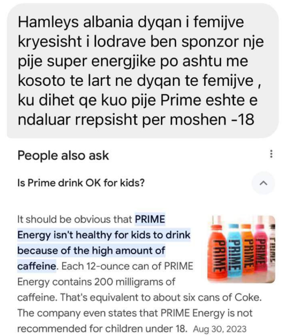 Kush po i shet fëmijëve në dyqanin e lodrave pijen energjike të dëmshme ...