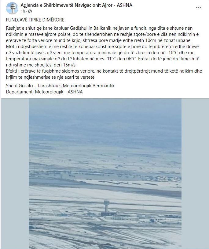 Acarë në vikend, pritet borë e temperatura nën -10 gradë